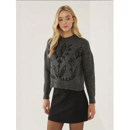 Hiccup Pullover Damen Gr&ouml;&szlig;e M graumeliert / schwarz
