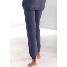 ELBSAND Damen Strickhose, Gr. 44, blau, Feinstrick, Obermaterial: 50% Viskose, 28% Polyester, 22% Polyamid, meliert, unifarben, Hosen, mit