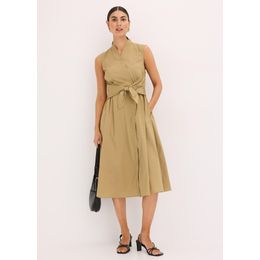 bonprix Kleid mit Bindedetail, braun, Gr.54, stilvolles Kleid mit Bindedetails, 61% Baumwolle
