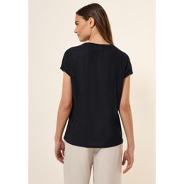 Cecil Damen T-Shirt, schwarz, Gr. L, unifarben, Stoff, 55% Polyester, 45% Viskose, Shirts, Basic