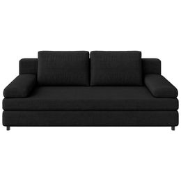 Xora Schlafsofa, Anthrazit, Textil, 2-Sitzer, F&uuml;llung: Schaumstoffflocken,Schaumstoffflocken, 200x88x87 cm, Stoffauswahl, R&uuml;cken echt, Wohnzimmer, Sofas & Couches, Schlafsofas, Schlafsofas mit Bettkasten