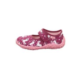Superfit M&auml;dchen Hausschuh "BONNY, WMS: mittel", Gr. 31, rot, Textil, Glitzer, Schuhe, Kindergartenschuh mit Einhorn-Motiv, Gr&ouml;&szlig;enschablone zum