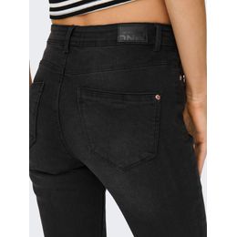 Only Damen Skinny-fit-Jeans "ONLWAUW MID SK BJ1097", schwarz, Gr. XL, Abriebeffekte, Denim/Jeans, Obermaterial: 56% Baumwolle, 39% Polyester, 3%
