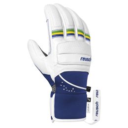 Reusch Damen Skihandschuhe "Lucas Braathen"wei&szlig;, dunkelblau, Gr. 9,5, mehrfarbig, 50% Ziegenleder, 45% Polyester, 5% Lederimitat, Handschuhe, mit