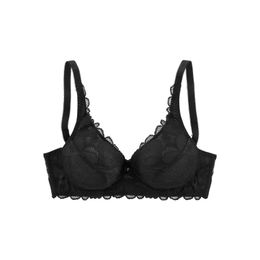 Lascana Damen Bralette-BH "BH ohne B&uuml;gel, Bralette, Spitzen-BH, Mably", Gr. 80, schwarz, Spitze, Obermaterial: 83% Polyamid, 11% Elasthan, 6%