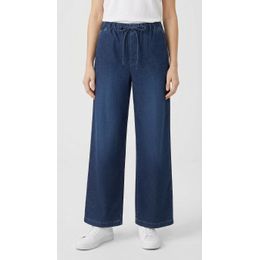MAC Damen Weite Jeans "WIDE EASY"schwarz cobalt blau used, Gr. 34, unifarben, Denim/Jeans, Obermaterial: 68% Baumwolle, 28% Polyester, 4% Elasthan,
