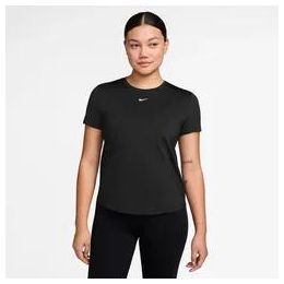 T-Shirt Nike "W NK ONE CLASSIC DF SS TOP", Damen, Gr. XS, schwarz, wei&szlig;, Jersey, Obermaterial: 89% Polyester, 11% Elasthan, normal, Rundhals, Shirts T-Shirt, sportlich, Kurzarm, f&uuml;r Fitness und Freizeit, Rundhalsausschnitt