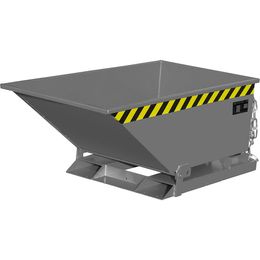 eurokraft pro Sp&auml;ne-Kippmulde, niedrige Bauform, Volumen 250 Liter, mausgrau