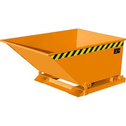 eurokraft pro Sp&auml;ne-Kippmulde, niedrige Bauform, Volumen 400 Liter, gelborange