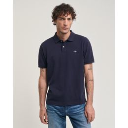 Gant Herren Poloshirt "REG EMB ARCHIVE SHIELD POLO", blau, Gr. S, unifarben, Web, Obermaterial: 100% Baumwolle, Shirts, Mit Schlitzen an der Seite