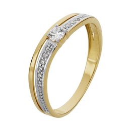 OROLINO Damen Fingerring "333/- Gelbgold glanz synth. Zirkonia", 052 (16,6), Gold, gelb, Gold, Fingerringe