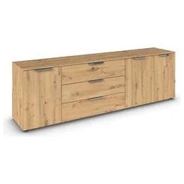 Schubkastenkommode Rauch "Kommode T&uuml;rkommode Sideboard Kombikommode FLIPP", eiche artisan, B:200cm H:61cm T:42cm, Holzwerkstoff, Sideboards, 3-t&uuml;rig mit 3 Schubladen und Soft-Close-Funktion