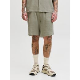 Jack & Jones Jogger Pants JACK & JONES "JPSTJAIDEN PATRAS JOGGER SHORT REG", Herren, Gr. XXL, N-Gr, seagrass, Web, Obermaterial: 100% Baumwolle, unifarben, relaxed fit knielang, Hosen Jogger Pants