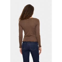 Saint Tropez Damen Strickjacke "GruSZ Cardigan", braun, Gr. XXL, meliert, Strick, Obermaterial: 95% Baumwolle, 5% Polyester, Strickjacken, mit