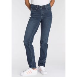 MAC Damen Stretch-Jeans "Dream", blau, Gr. 44, Abriebeffekte, Denim/Jeans, Obermaterial: 88% Baumwolle, 9% Polyester, 3% Elasthan, Jeans, mit Stretch