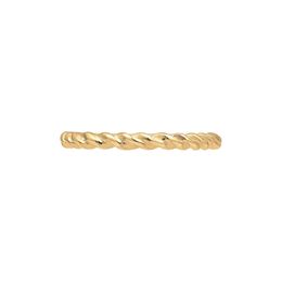 Elli Premium Damen Fingerring "Bandring gedreht 585 Gelbgold", 58mm, ohne Stein, Gelbgold 585, 1,5mm, gold, Gelbgold 585, Fingerringe