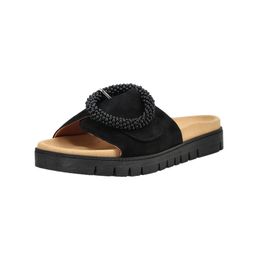 Pantolette Gabor "Gabor Pantoletten Leder", Damen, Gr. 37, schwarz, Leder, Schuhe Pantolette