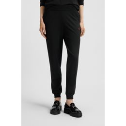 Sweathose HUGO UNDERWEAR "SHUFFLE_PANTS 10249155 01", Damen, Gr. M (38), N-Gr, schwarz (schwarz001), Jersey, Obermaterial: 48% Baumwolle, 48% Modal, 4% Elasthan, unifarben, k&ouml;rpernah kn&ouml;chellang, Hosen Sweathose, mit dezentem Logoschriftzug