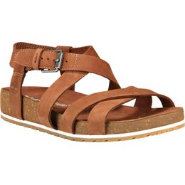 Timberland Damen Sandale "MALIBU WAVES BACKSTRAP SANDAL", Gr. 41,5, rot, Leder, Schuhe, aus Leder