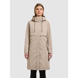 Kurzmantel Khujo "MANAO2", Damen, Gr. L, latte beige, Web, 100% Polyester, unifarben, regular fit ca. Mitte Oberschenkel, eingesetzt abgesteppte Kante, M&auml;ntel Kurzmantel