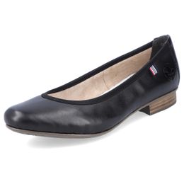 Rieker Damen Ballerina, Gr. 41, schwarz, Leder, Schuhe, Pumps, Business Schuh in schlichter Eleganz