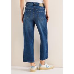 Cecil Damen Loose-fit-Jeansdunkelblau wash, Gr. 33, unifarben, Jeans, 78% Baumwolle, 20% Polyester, 2% Elasthan, Jeans, High Waist