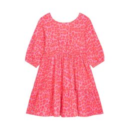 Sommerkleid DANAMADE "DANAMADE Dresses DELENA", M&auml;dchen, Gr. 116, neon pink, 100% Baumwolle, Kleider Sommerkleid