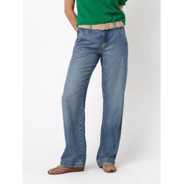 Toni Damen Weite Jeans "Liv"summer blau, Gr. 46, Denim/Jeans, Obermaterial: 100% Lyocell, Jeans, im Five-Pocket Style