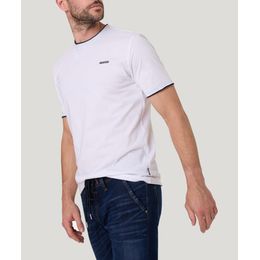 Herren T-Shirt, wei&szlig;, Basic, Gr. L, Pioneer Authentic Jeans, kontrastfarbene Details, Jersey, Obermaterial: 100% Baumwolle, Shirts, mit
