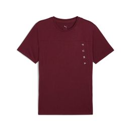 Trainingsshirt Puma "M TAD TECH TRIBLEND TEE", Herren, Gr. M, rot (ruby shimmer), Jersey, Obermaterial: 50% Polyester, 25% Baumwolle, 25% Viskose, regular fit normal, Rundhals, Shirts, normale Schnittform, Kurzarm, atmungsaktives Material, mit Stauraum
