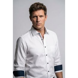OLYMP Herren Langarmhemd "Luxor", wei&szlig;, Gr. 41, Web, Obermaterial: 100% Baumwolle, Hemden, Businesshemd, comfort fit, New-Kentkragen