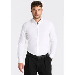 Hugo Herren Langarmhemd "Kenno", wei&szlig;, Gr. 44, unifarben, Web, Obermaterial: 100% Baumwolle, Hemden, Slim-Fit Hemd aus b&uuml;gelleichter Baumwoll-Popeline