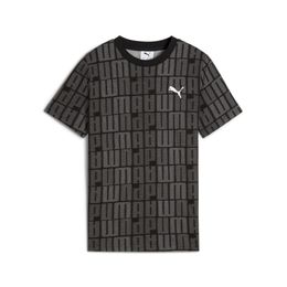 Puma Jungen T-Shirt "ESS LOGO LAB AOP TEE B", schwarz, Gr. 128, unifarben, Jersey, Obermaterial: 100% Baumwolle, Shirts, Regular Fit,