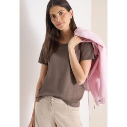 Cecil Damen T-Shirturban taupe, Gr. XXL, unifarben, Web, 50% Baumwolle, 50% Modal, Shirts, mit Rundhalsausschnitt