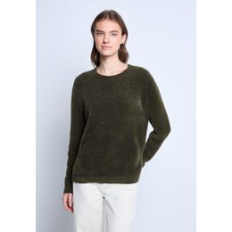 Strickpullover STREET ONE STUDIO, Damen, Gr. 46, gr&uuml;n (hollow gr&uuml;n), Web, 78% Polyamid, 12% Polyacryl, 10% Baumwolle, unifarben, normal normal, Rundhals, Rippb&uuml;ndchen, Pullover Strickpullover, Grobstrick