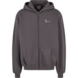 Karl Kani Sweatjacke 'Essential' Herren Gr&ouml;&szlig;e M schlammfarben / wei&szlig;