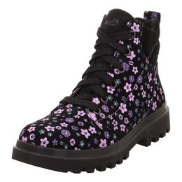 Superfit M&auml;dchen Schn&uuml;rstiefelette "ABBY NOVA, WMS: mittel", Gr. 32, schwarz, Textil, Veloursleder, gebl&uuml;mt, Schuhe, Schn&uuml;rboots mit Rei&szlig;verschluss,