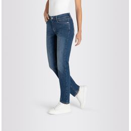 MAC Damen 5-Pocket-Jeans "Angela", blau, Gr. 40, Abriebeffekte, Denim/Jeans, Obermaterial: 92% Baumwolle, 6% Polyester, 2% Elasthan, Jeans, Die