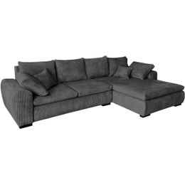 Ecksofa Home Affaire "Cara Mia L-Form, B: 325 cm - OTTO. Verl&auml;ssliche Qualit&auml;t.", anthrazit, B:325cm H:87cm T:183cm, Luxus-Microfaser Vintageoptik (100% Polyester);Microfaser Antiklederoptik (100% Polyester), Sofas, Ecksofa, mit 4 Zierkissen, optional Bettfunktion & Bettkasten
