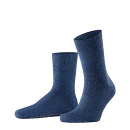 Falke Herren Haussocken "Homepads", Gr. 35, blau, Baumwollmischung, unifarben, Socken, mit Pl&uuml;sch & rutschhemmender Sohle, atmungsaktiv