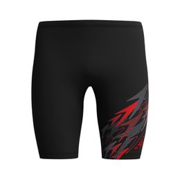Badehose Speedo "GALA LOGO JAM AM", Herren, Gr. 7, N-Gr, blk, rot, Obermaterial: 80% Nylon, 20% Elasthan, Badehosen Badehose, schnell trocknent