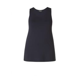 Damen Tr&auml;gertop, blau, Gr. 44, Base Level Curvy, unifarben, Jersey, Obermaterial: 94% Viskose, 6% Elasthan, Tops, H&uuml;ftbedeckender Schnitt mit