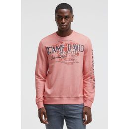 CAMP DAVID Herren Sweaterold peach, Gr. S, bedruckt, Sweatware, Material: 100% Baumwolle, Sweatshirts, aus Baumwolle