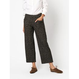 Toni Damen Stoffhose "Sue Wide Chic 7/8", braun, Gr. 46, gemustert, Web, Obermaterial: 52% Baumwolle, 31% Polyester, 15% Viskose, 2% Elasthan, Hosen,