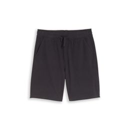 Tom Tailor M&auml;dchen Sweatshorts, schwarz, Gr. 140, unifarben, Sweatware, Obermaterial: 70% Baumwolle, 30% Polyester. Futter: 100% Baumwolle, Hosen,
