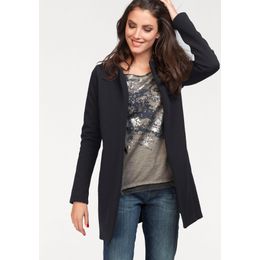 Longblazer Aniston SELECTED, Damen, Gr. 42, schwarz, Ottomane, Obermaterial: 100% Polyester, unifarben, figurumspielend ca. Mitte Oberschenkel, Rundhals, eingesetzt normaler Saum, Blazer Longblazer, in modischer L&auml;nge, Topseller