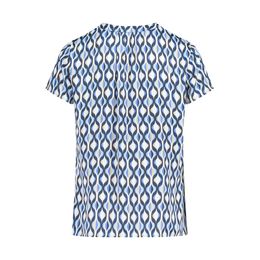 Satinbluse Betty Barclay "Damen mit Print", Damen, Gr. 36, blau, wei&szlig;, Obermaterial: 100% Viskose, figurumspielend normal, Rundhals, Blusen