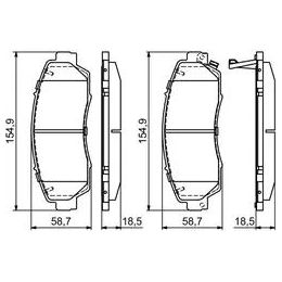 Bosch Bremsbelagsatz, Scheibenbremse 0 986 494 685 vorne rechts links f&uuml;r ACURA AEOLUS HONDA GREAT WALL 45022-TP6-A60 3501115XKZ16A 45022-TNY-E00