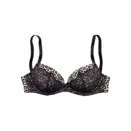Lascana Damen Push-up-BH, Gr. 70, bunt, Microtouch, Obermaterial: 45% Polyester, 44% Polyamid, 11% Elasthan, BHs, mit B&uuml;gel im angesagten Leo-Look,