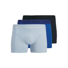 Jack & Jones Trunk JACK & JONES "JACCOOPER SOLID TRUNKS 3 PACK", Herren, Gr. L, 3 Stk., beaucoup blau pack:chambray blau, sky captain, Jersey, Obermaterial: 95% Baumwolle, 5% Elasthan, unifarben, bequem, Unterhosen